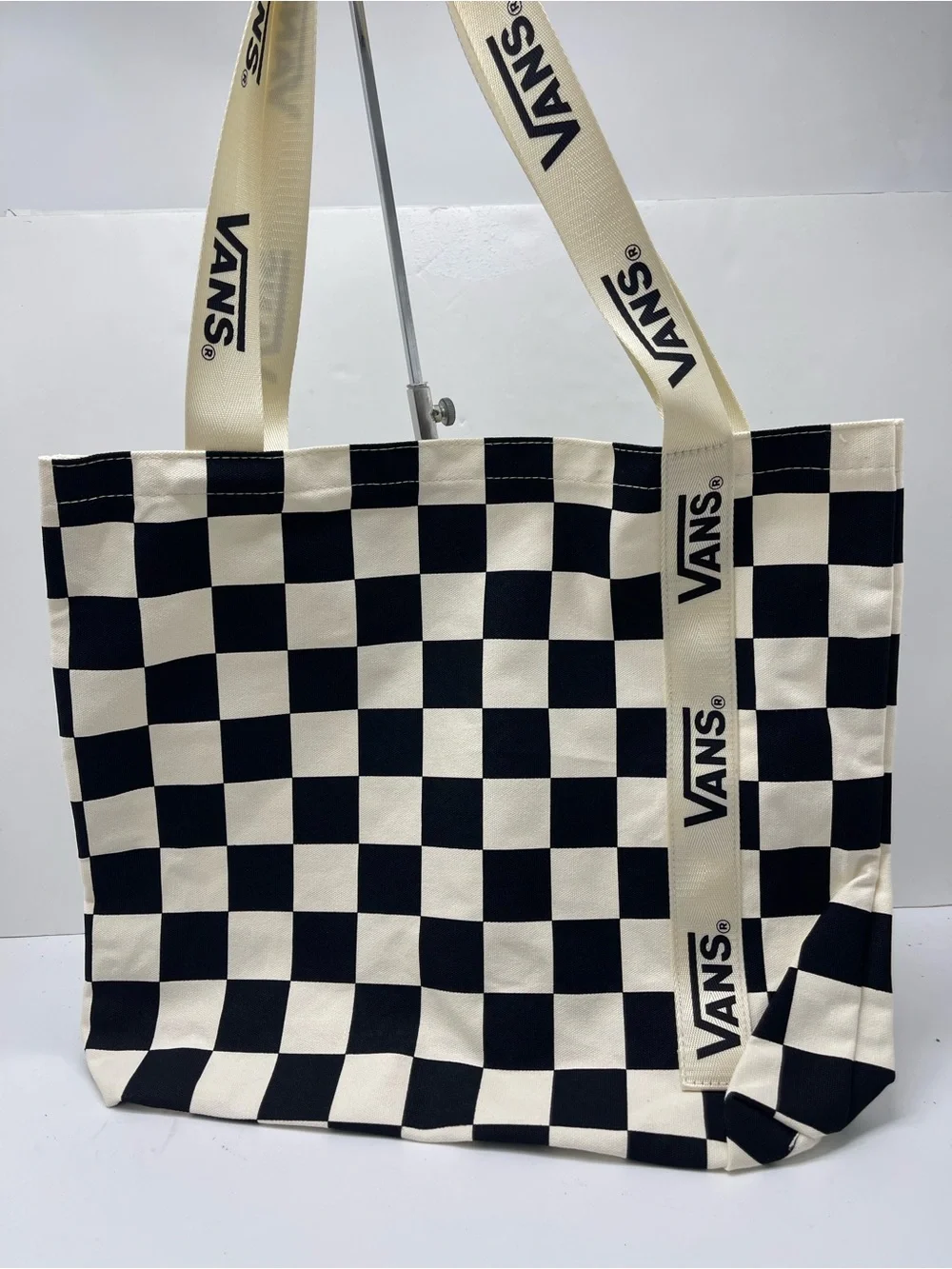 Vans | Bags | Vans Black And Cream Checkerboard Tote | Poshmark